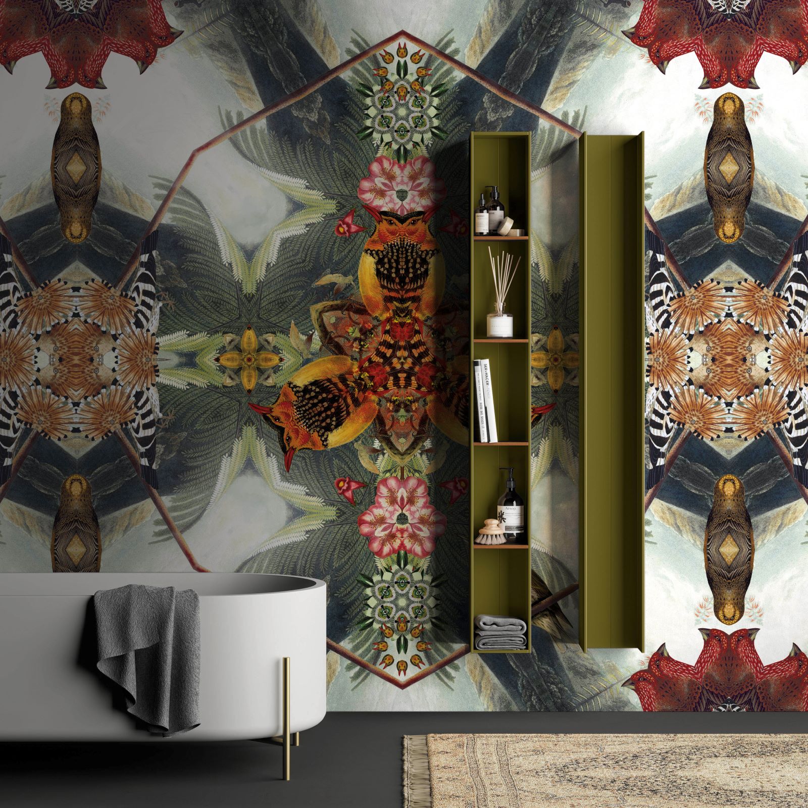 SpaghettiWall, customized wallpapers for bathroom