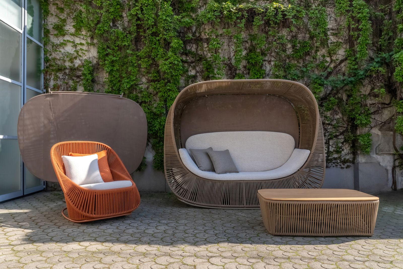 Belvedere, the lighthearted outdoor space evokes the Sixties